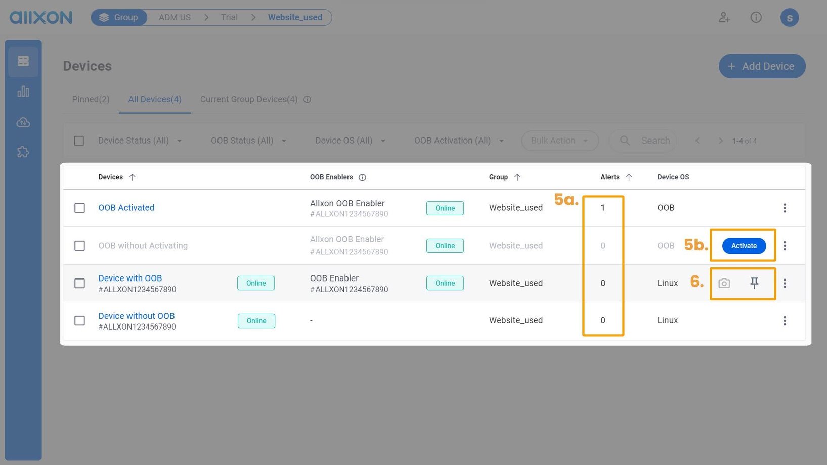 Introduction to Device List Page Interface